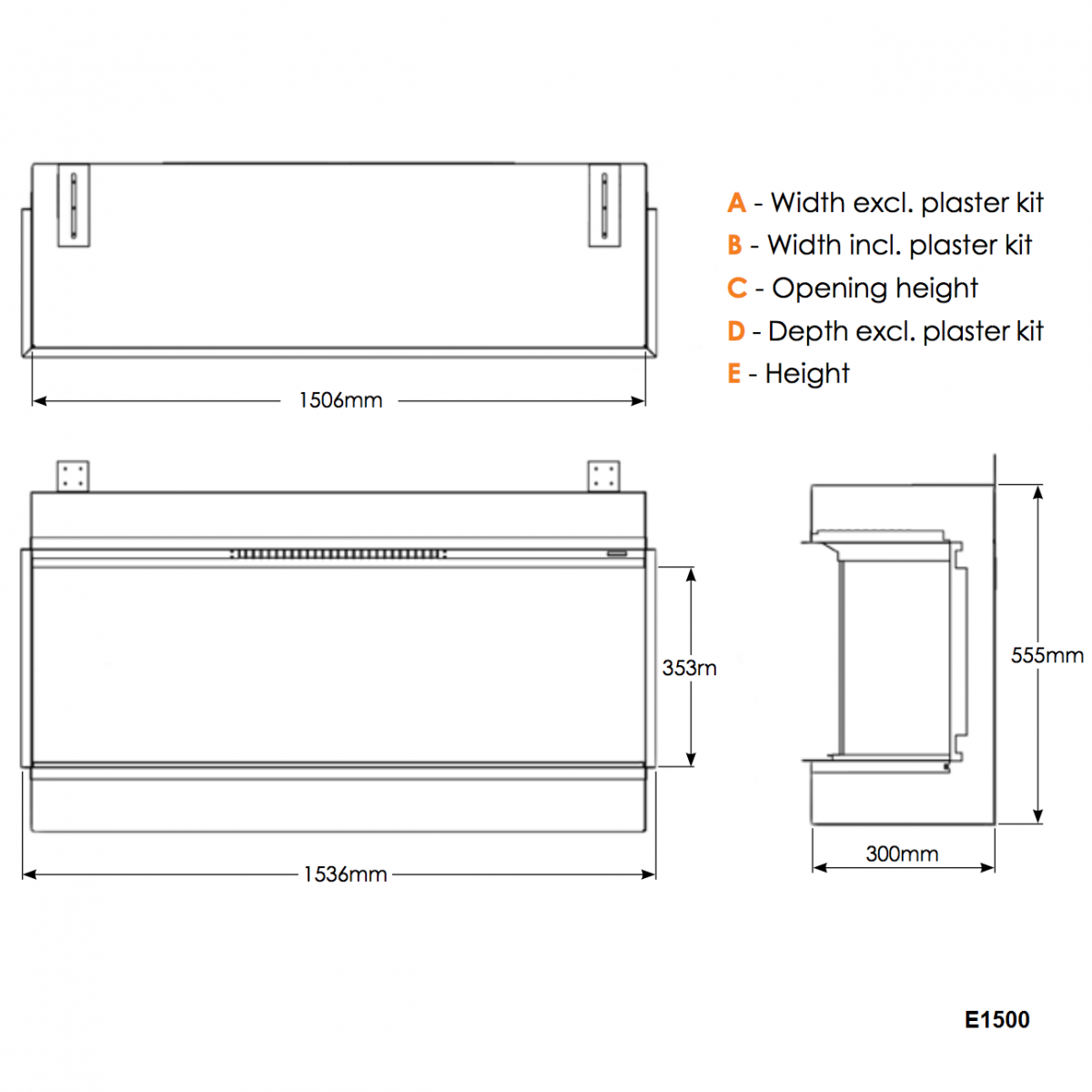 Evonic e1500 Inset Electric Fires - Comfortline Ireland
